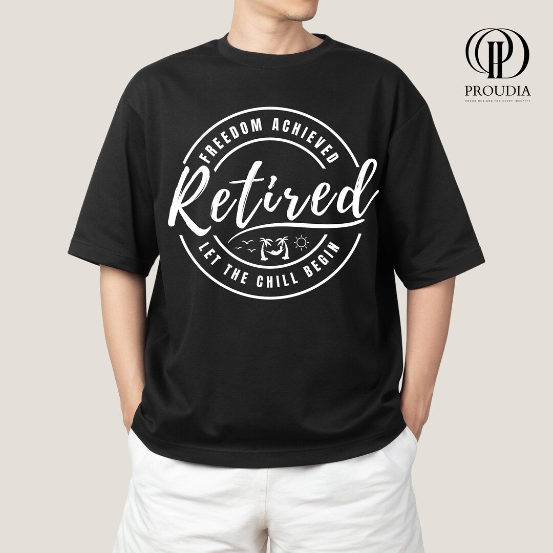 Retired Freedom Achieved SVG PNG, Retirement Shirt Svg, Minimalist Svg ...