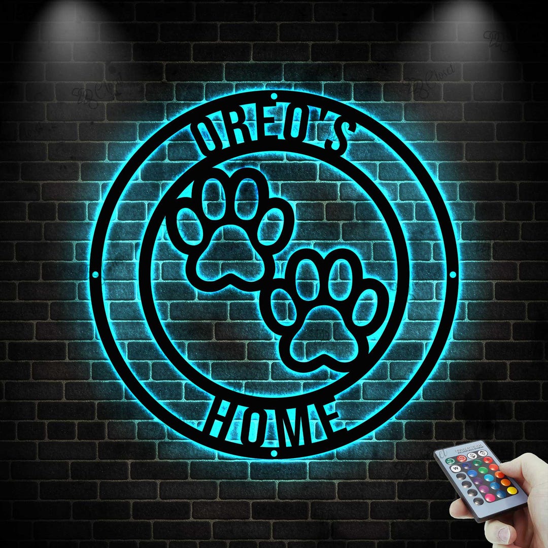 Custom Dog Grooming Metal Sign With LED Light: Business Metal Sign - Etsy