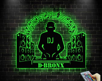 Custom DJ Metal Wall Art Sign, Personalized Music Room Decor, DJ Gift ...
