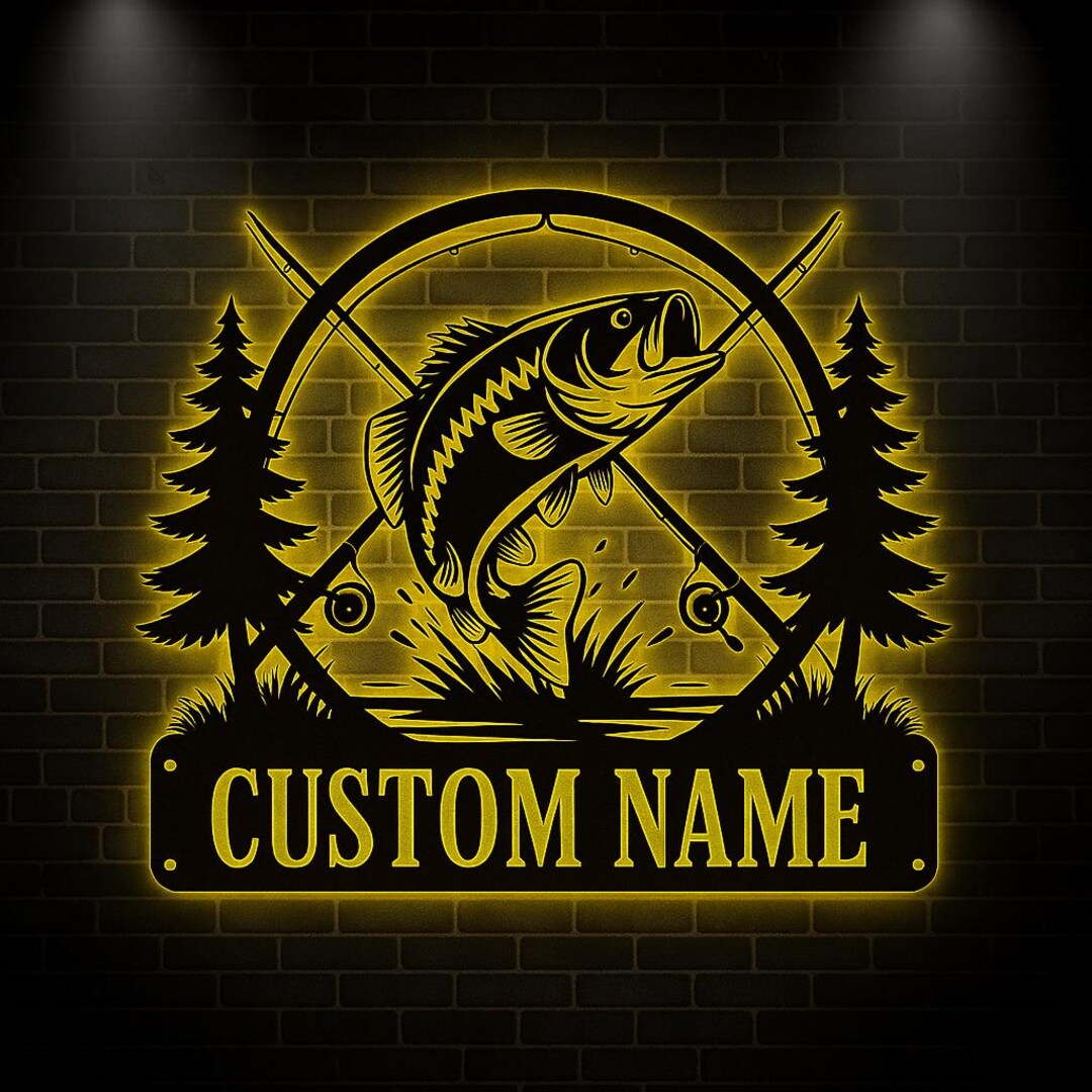 Walleye Metal Fish Sign for Outdoors , Fishing Lover Wall Sign,fishing ...