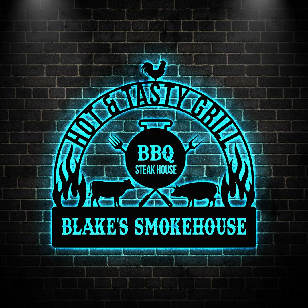 Personalized Metal Barbecue Wall Sign, Barbecue Sign for Outdoor, Large ...