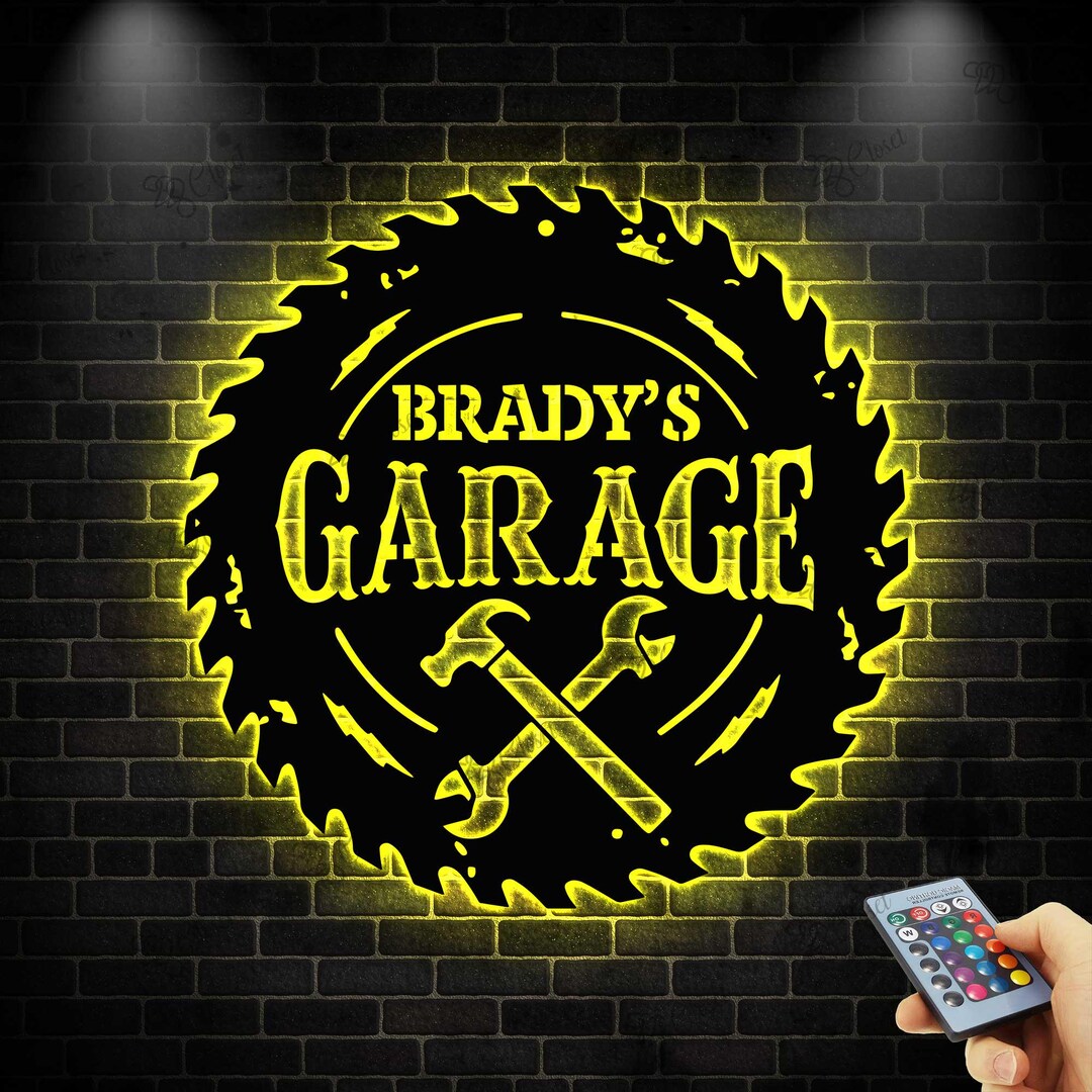 Customl Mechanic Metal Wall Art With LED Light, Personalized Mechanic ...