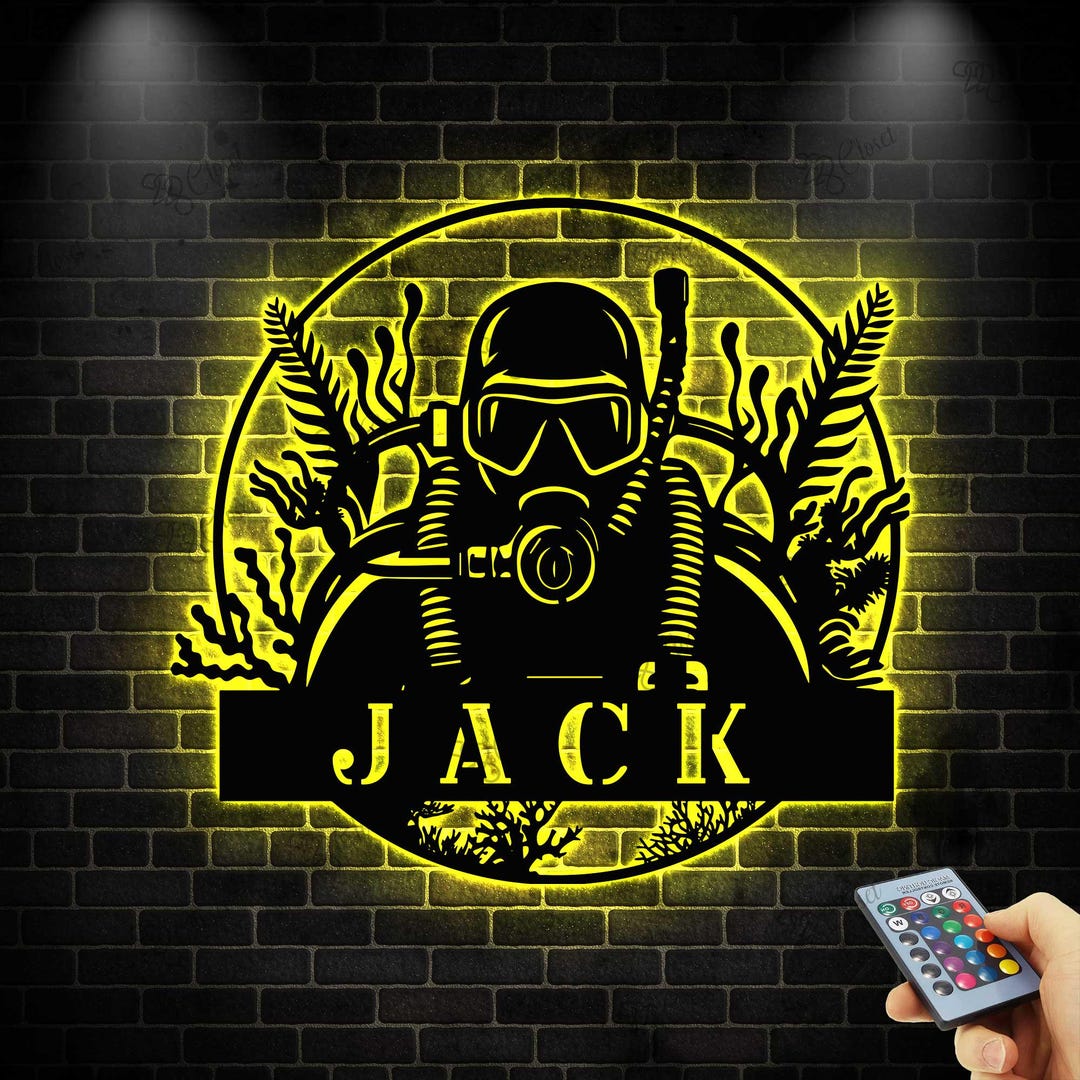 Custom Scuba Diver Sign Metal Wall Art, Scuba Diving Metal Sign, Scuba ...