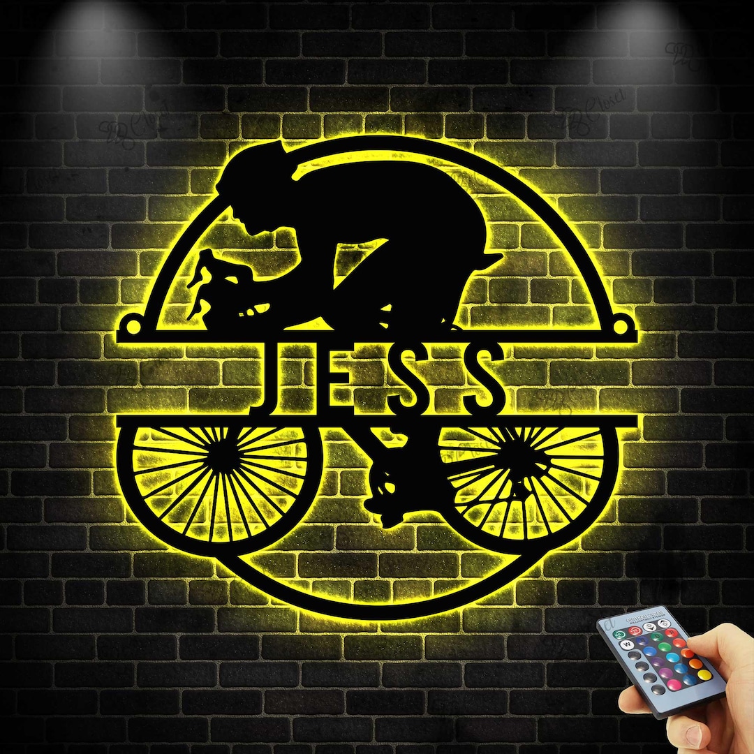 Personalized Cycling Metal Sign Led Light,bike Wall Art, Mountain Bike ...