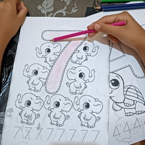 Learning Numbers Through Coloring and Writing - Etsy