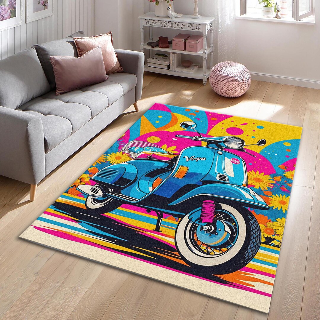 Motorcycle Rug,motorcyclist Decor Rug,chopper Motorcycle Rug,vintage ...