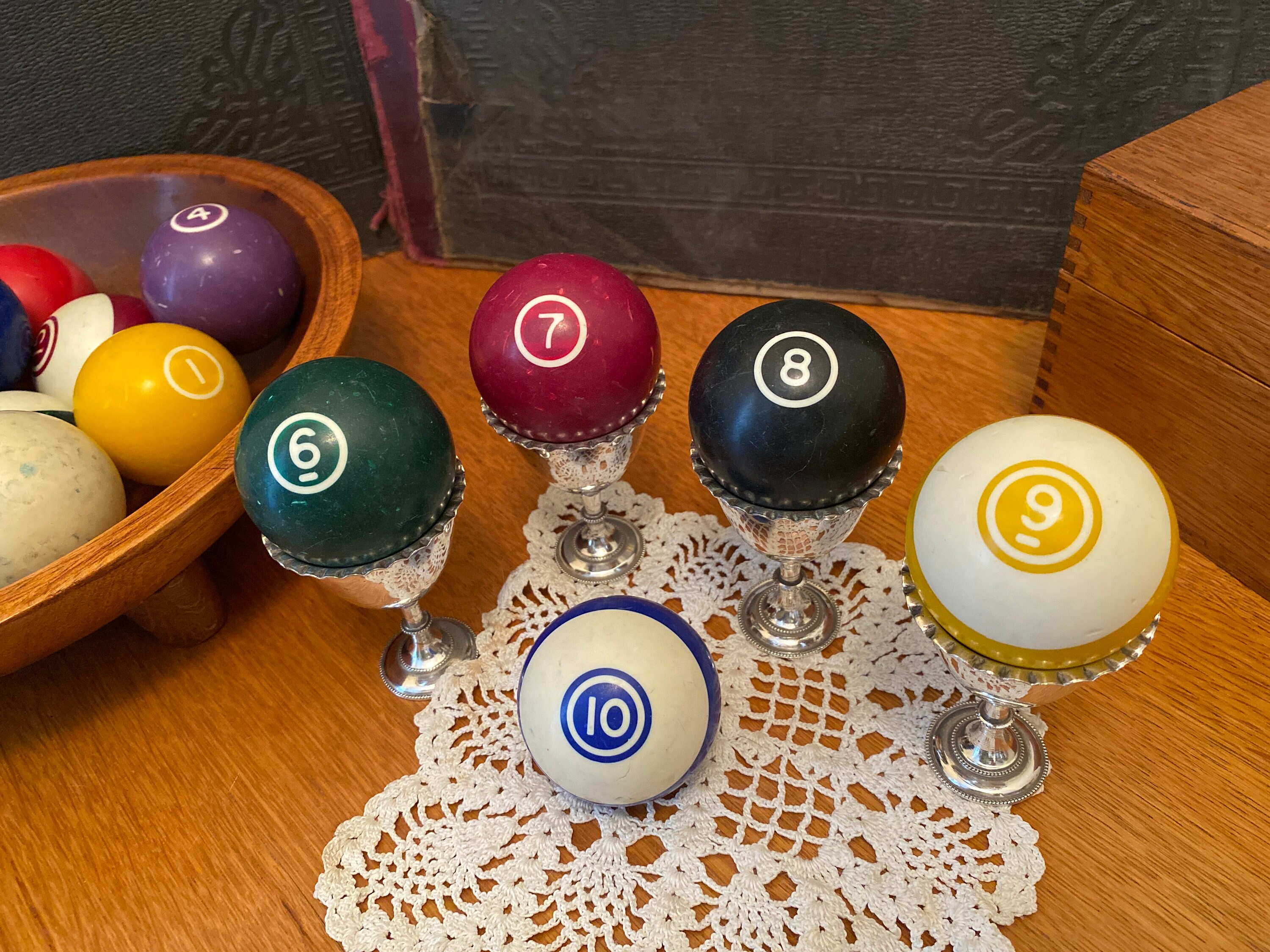 Vintage Man Cave Solid Striped 8 Ball Cue Ball Billards Game - Etsy