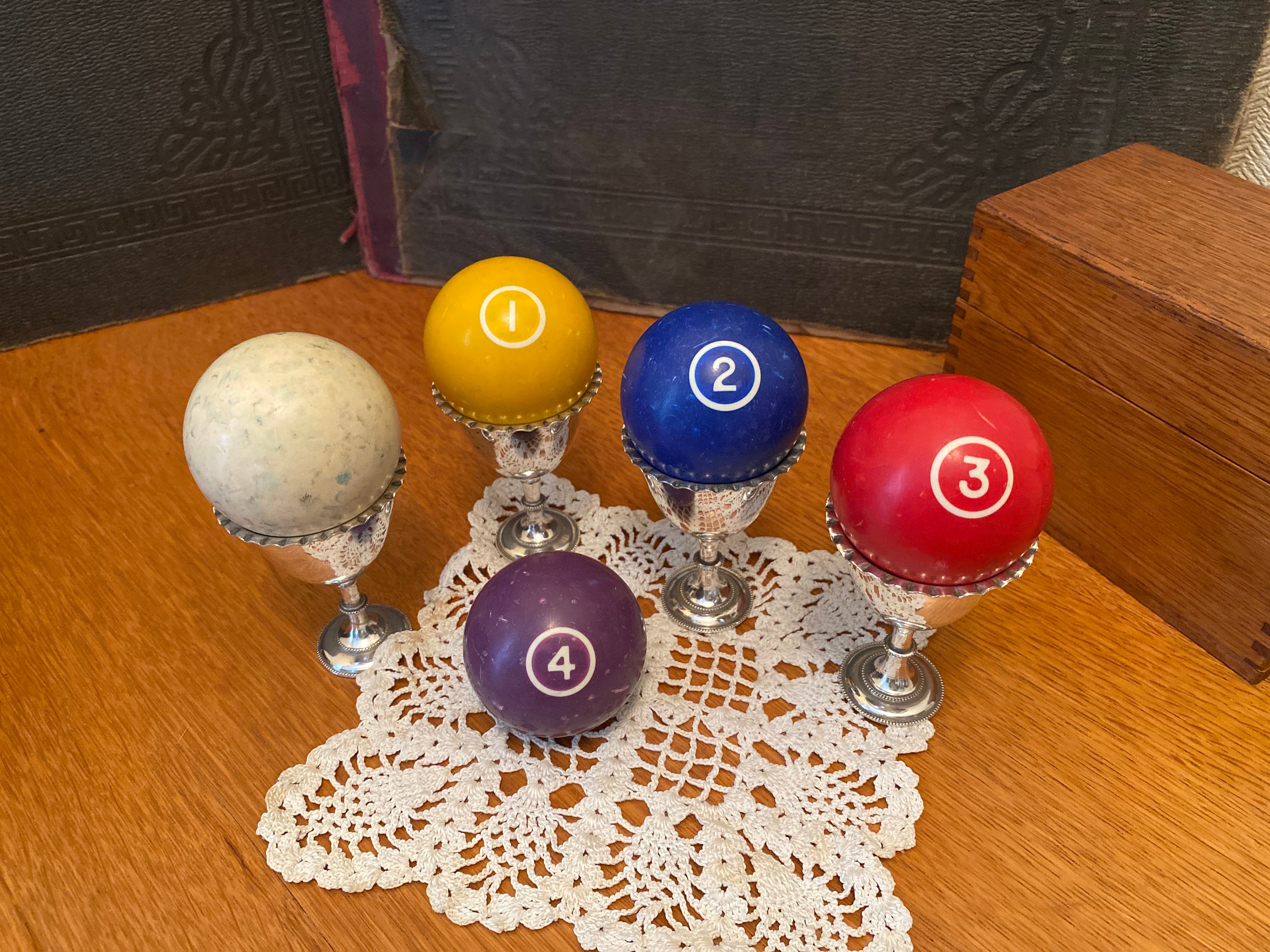 Vintage Man Cave Solid Striped 8 Ball Cue Ball Billards Game - Etsy