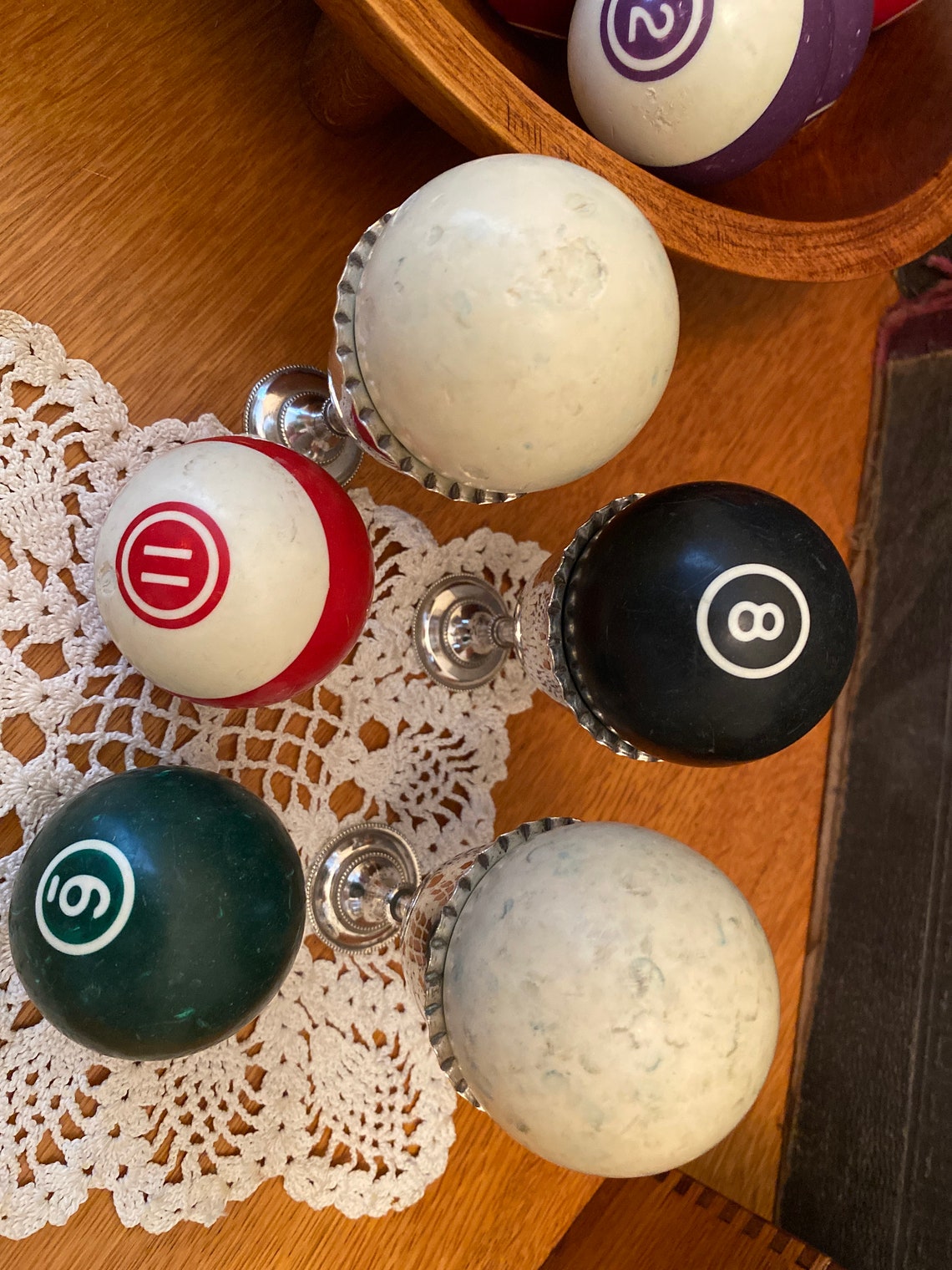 Vintage Man Cave Solid Striped 8 Ball Cue Ball Billards Game - Etsy