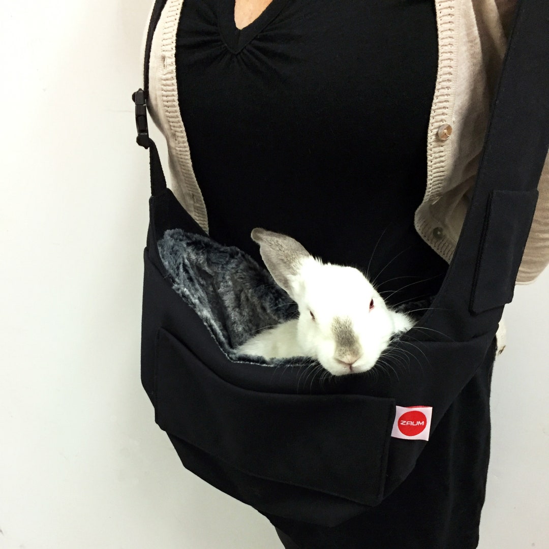 Luxury Small Pet Sling With Plush Faux Fur, Bunny Sling, Pet Travel ...