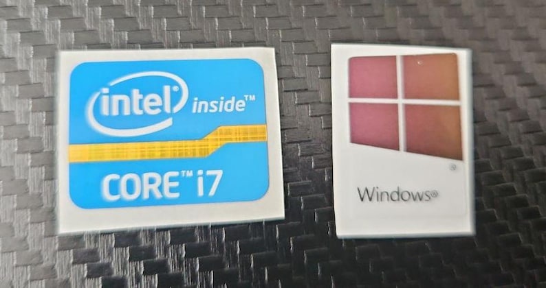 Windows 11 + Intel Core I7 Case Badge Sticker: Apple Mac, Imac, Laptop ...