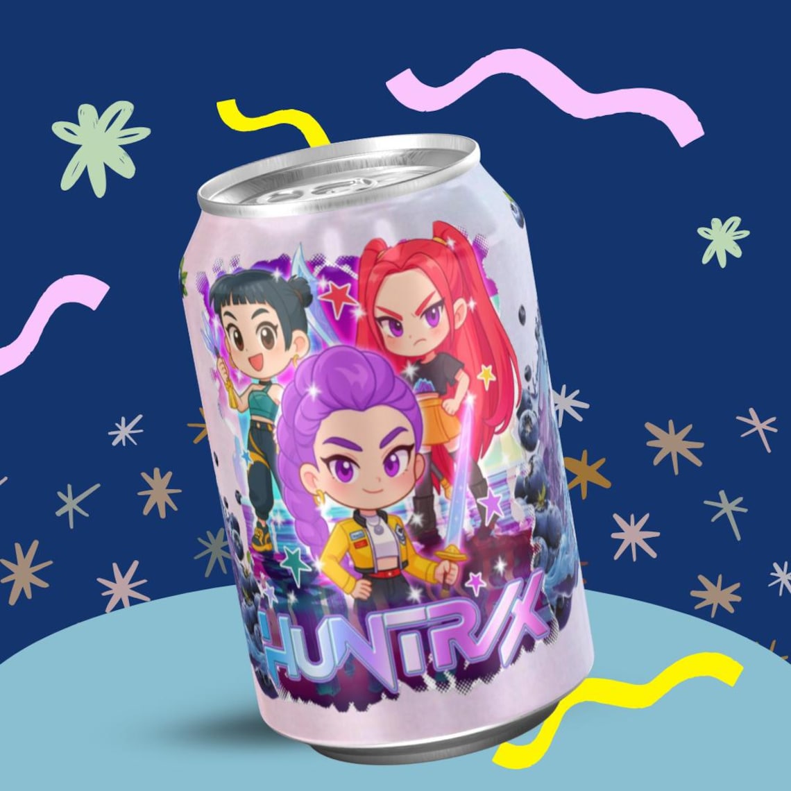 Kpop Demon Hunters, Huntrix Soda Pop Can Labels, Huntrix Can Wrapper ...