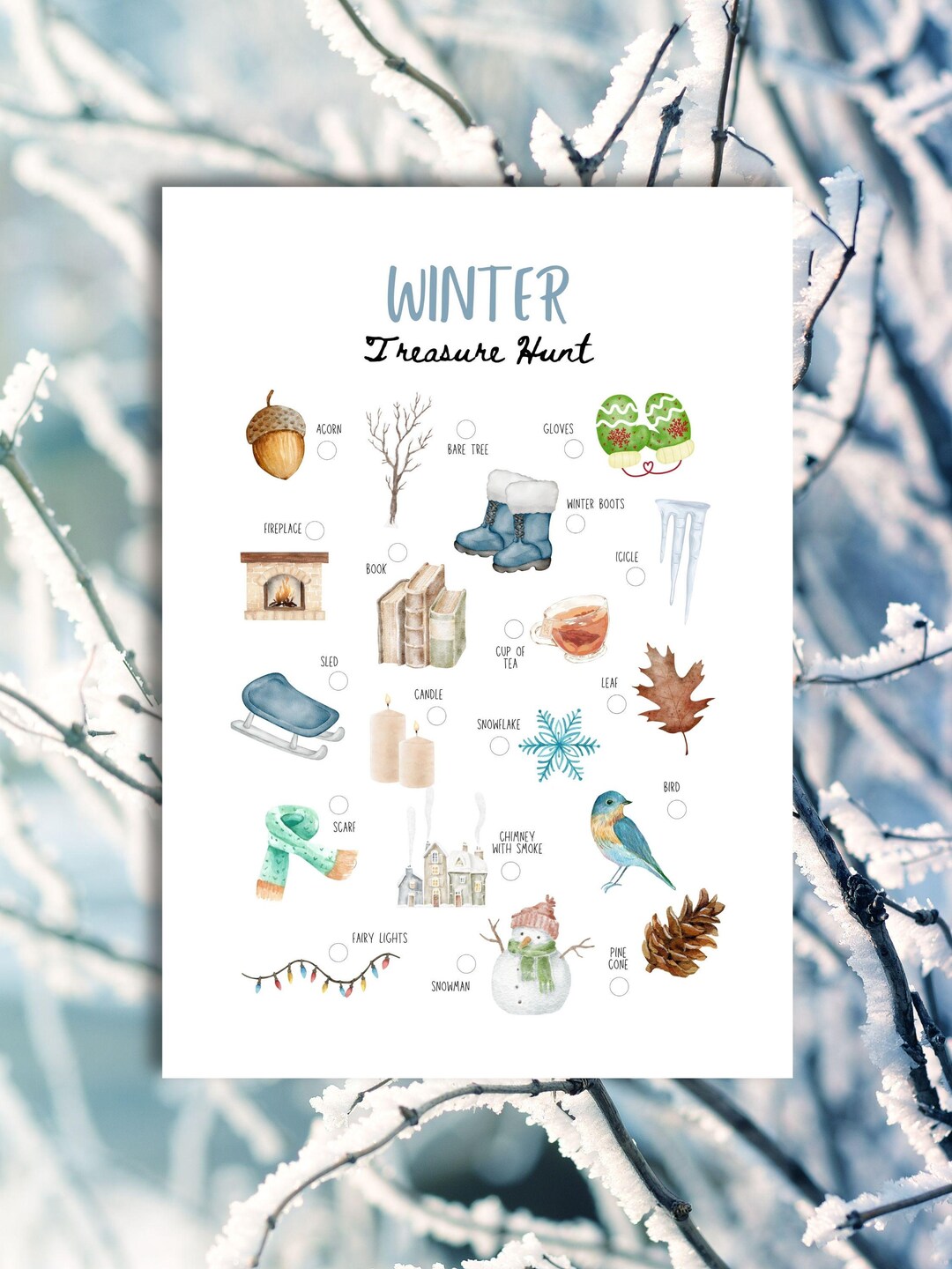 Winter Treasure Hunt: Kids Printable Game (PDF & JPG Download) - Etsy
