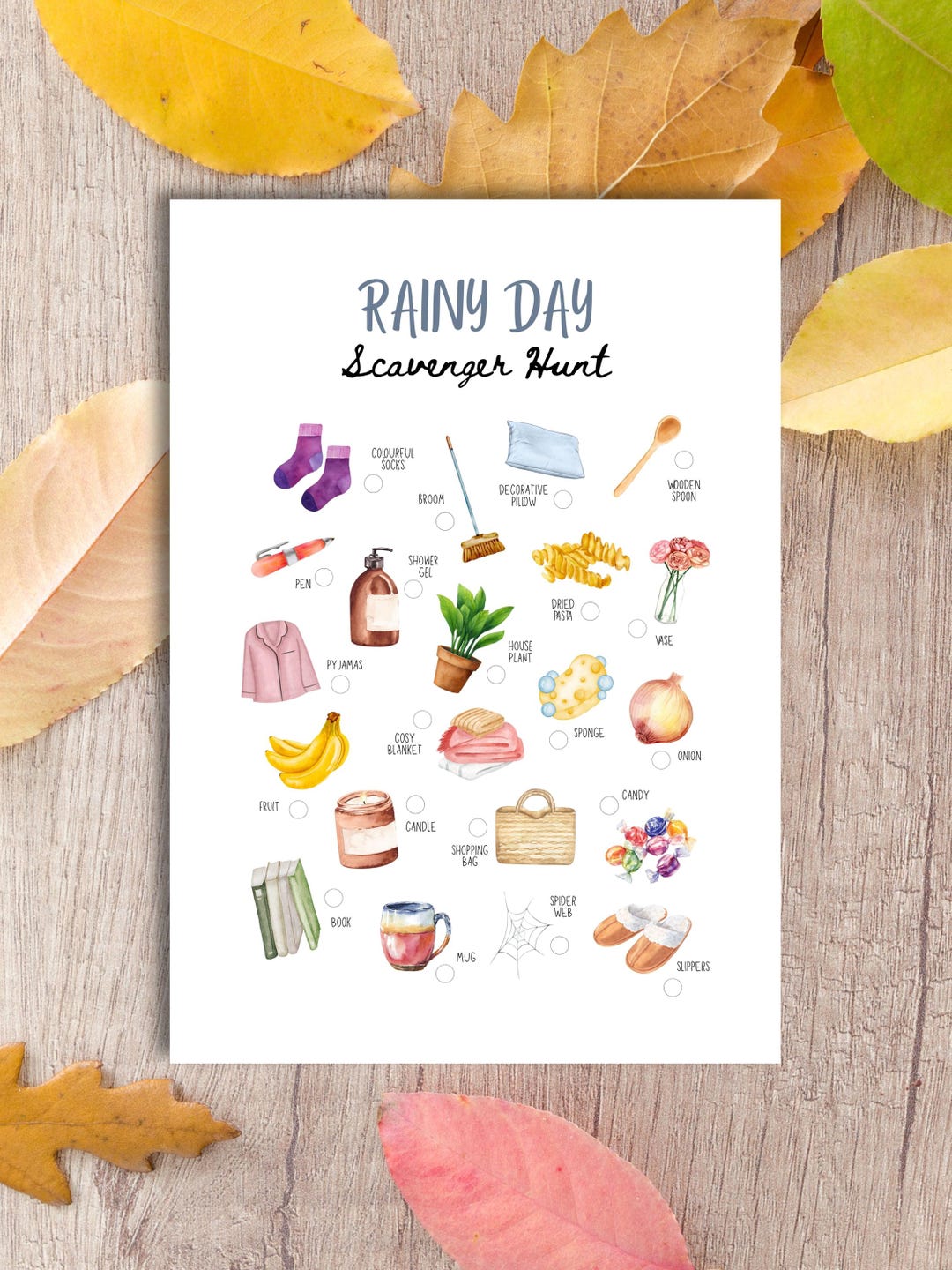 Rainy Day Scavenger Hunt: Kids Printable Game (PDF & JPG Download) - Etsy