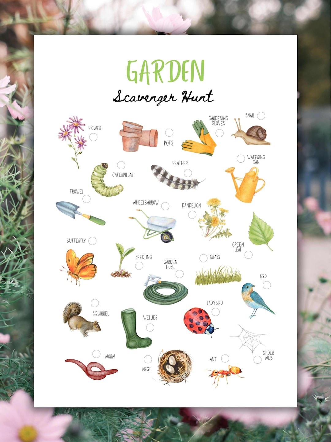 Garden Scavenger Hunt: Kids Printable Game - Etsy