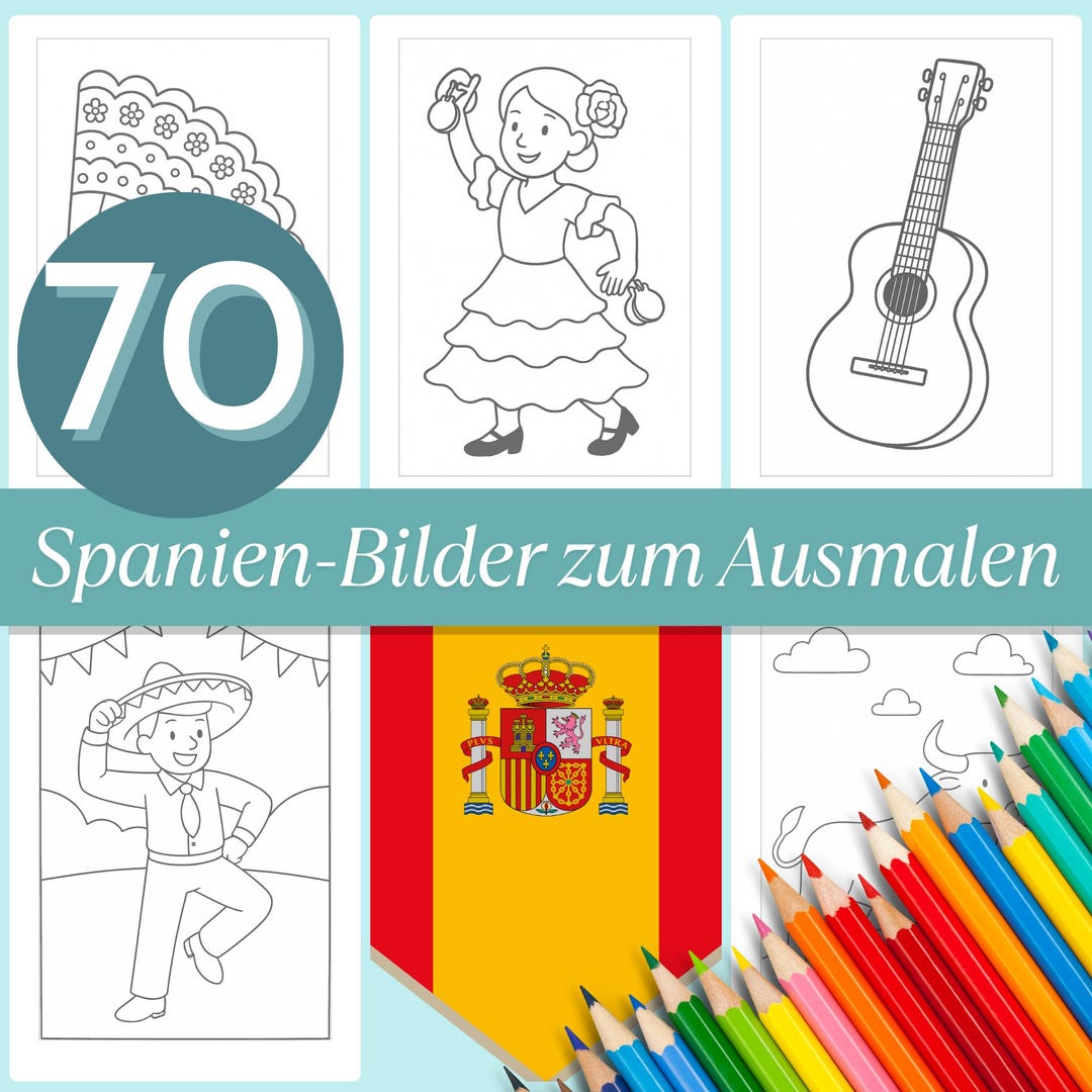 Spain Coloring Book for Children as PDF | 70 Coloring Pages to Print ...