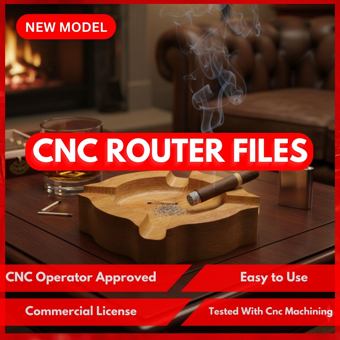 Ashtray, Cigar Tray File for Cnc Router, Artcam, Aspire, Easel, Vcarve ...