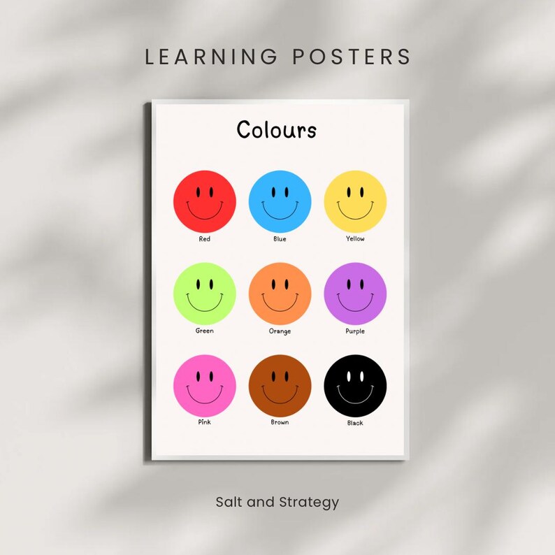 Learning Posters: Smiley Faces Colours - Etsy