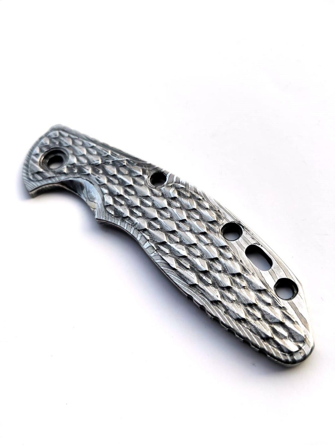 XM-18 3.5 Stainless Damascus 3D Dragon Skin Scale Custom Knife Upgrade ...