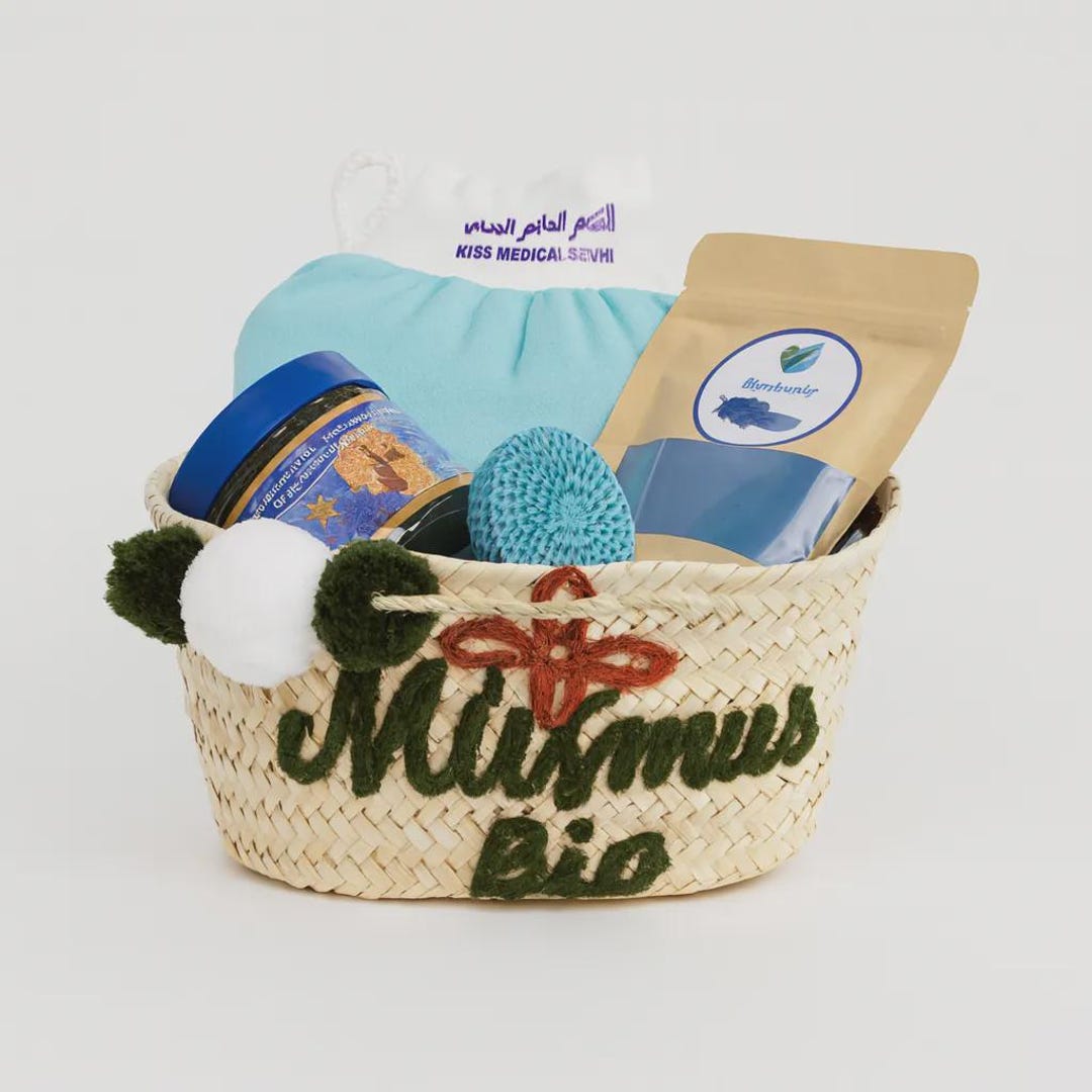 Moroccan Nila Skincare Set, Blue Nila Powder, Black Soap & Kessa Glove ...
