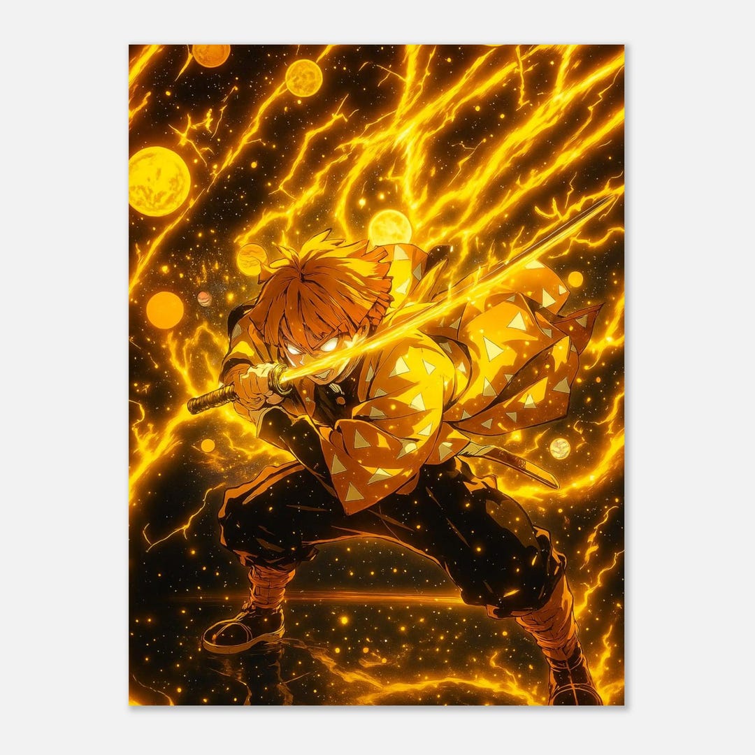 Zenitsu Agatsuma Poster - Demon Slayer Wall Art for Anime Lovers ...