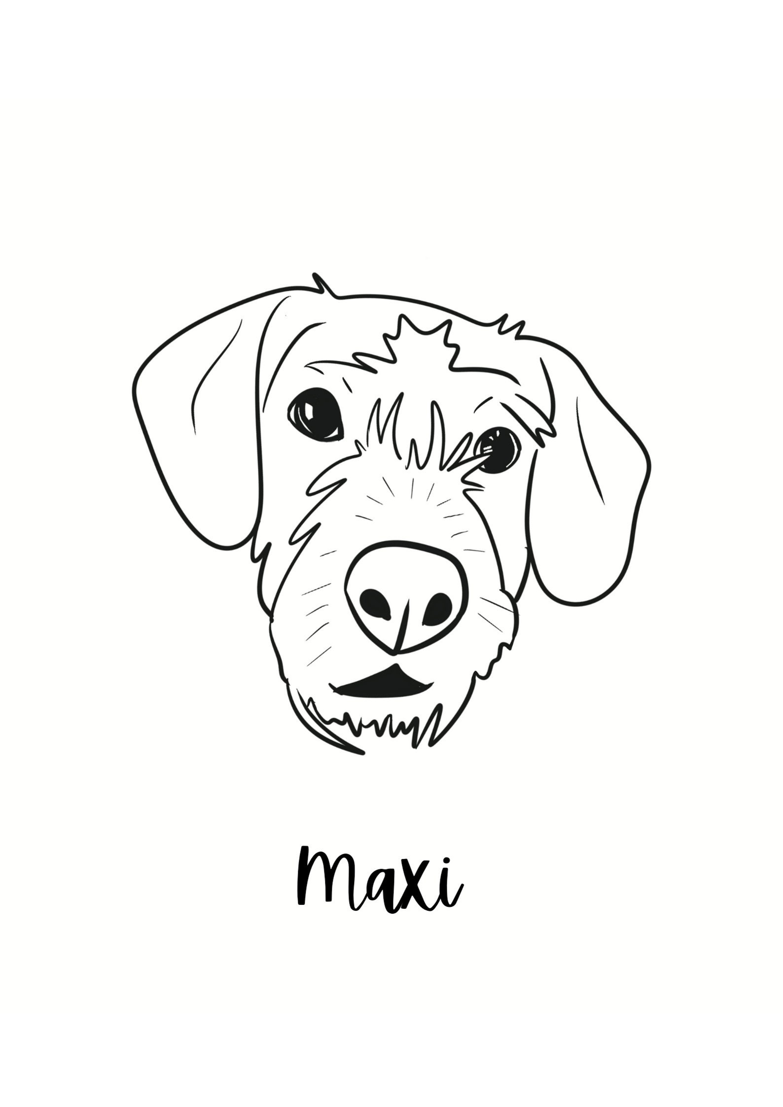 Custom Digital Pet Line Drawing. Pet Portrait. Fine Line - Etsy