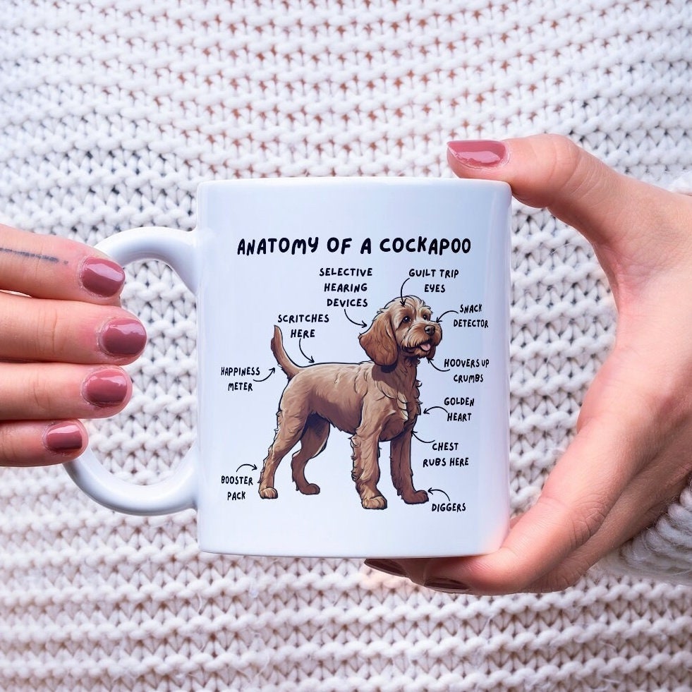 Cockapoo Mug. 10oz Ceramic Mug. Anatomy of a Cockapoo. Cute Cockapoo ...