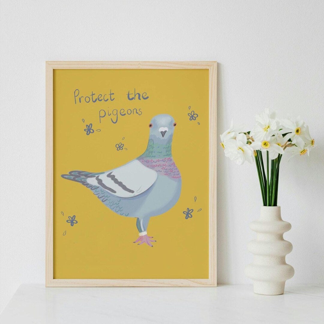 Pigeon Art Illustrated Print. Original Illustration. Protect the ...