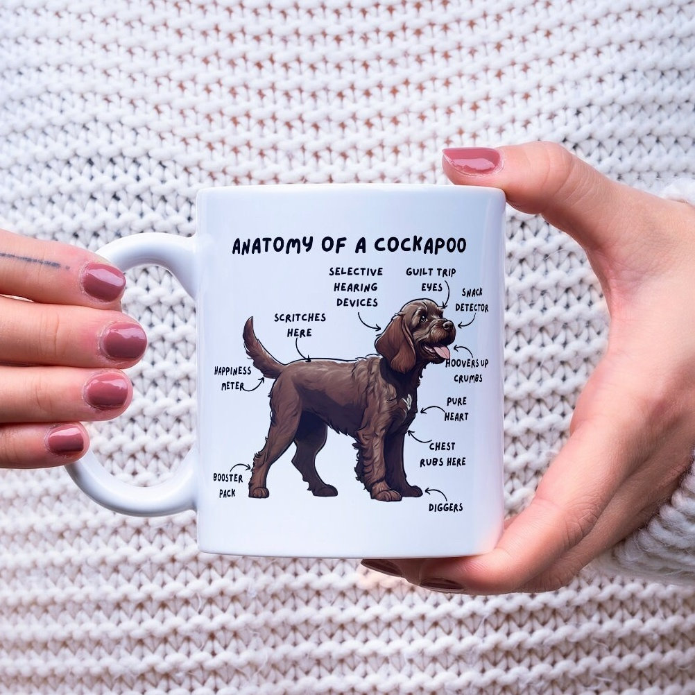 Cockapoo Mug. 10oz Ceramic Mug. Anatomy of a Cockapoo. Cute Cockapoo ...