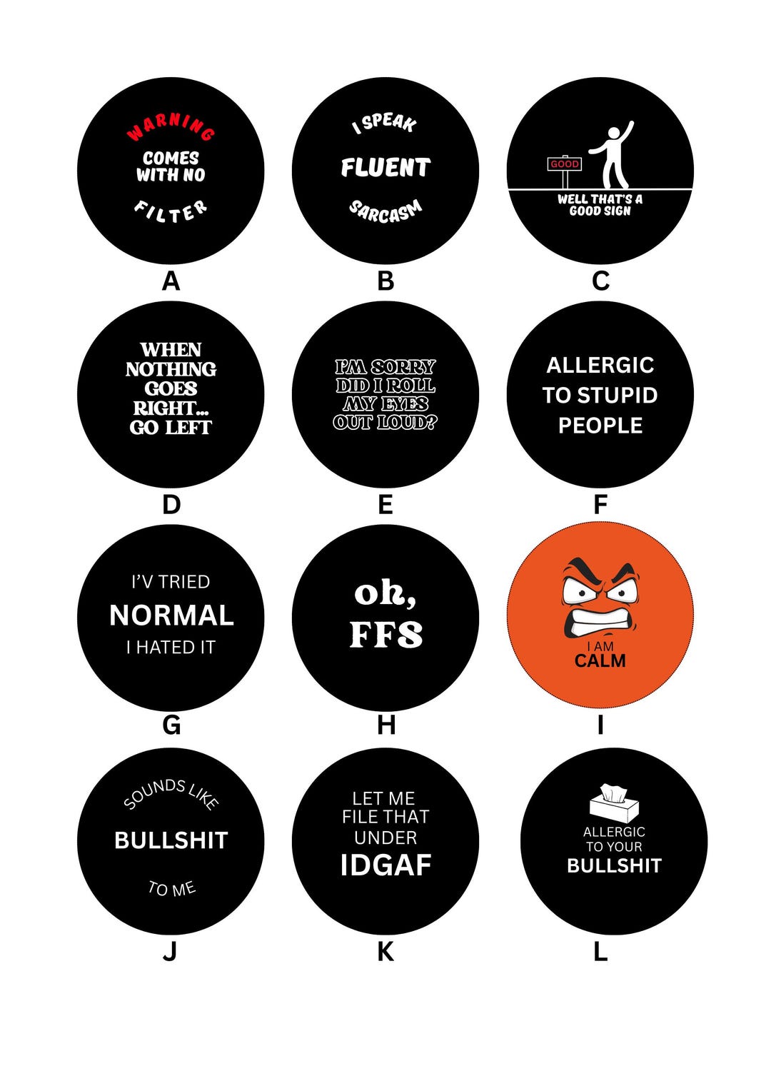 Adult Humour Pin Badges, 38mm Round(1.5in), Choose From 24 Designs - Etsy