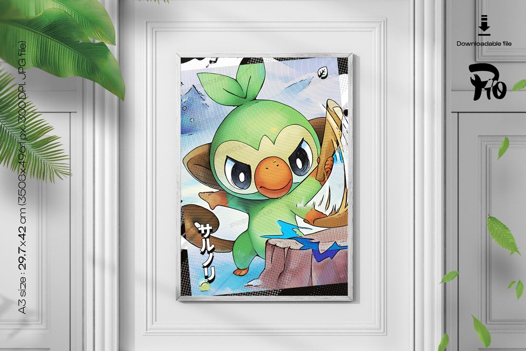 Grookey Poster | High Quality Pokémon Anime Poster | Printable Wall Art ...