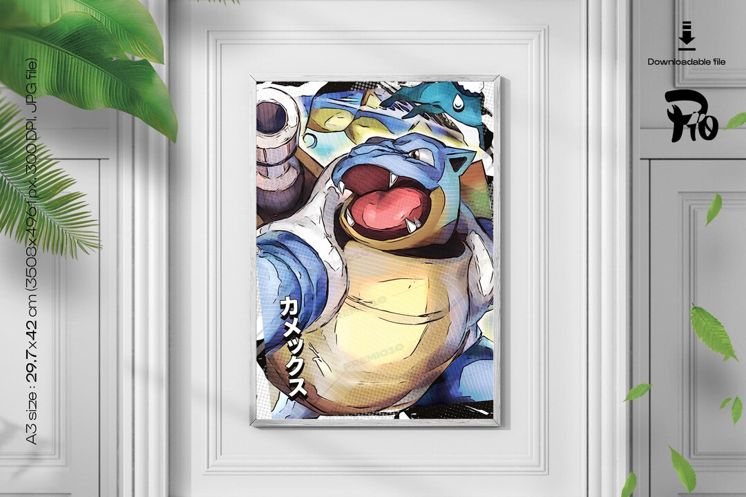 Blastoise Poster | High Quality Pokémon Anime Poster | Printable Wall ...