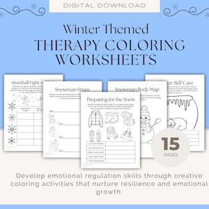 Winter Themed Therapy Worksheets Mindfulness Coping Skills Printable ...
