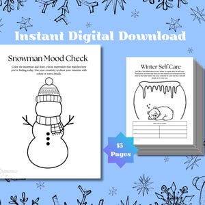 Winter Themed Therapy Worksheets Mindfulness Coping Skills Printable ...