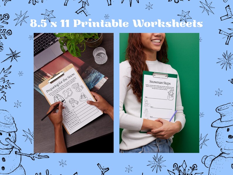 Winter Themed Therapy Worksheets Mindfulness Coping Skills Printable ...