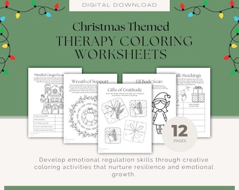 Winter Themed Therapy Worksheets Mindfulness Coping Skills Printable ...