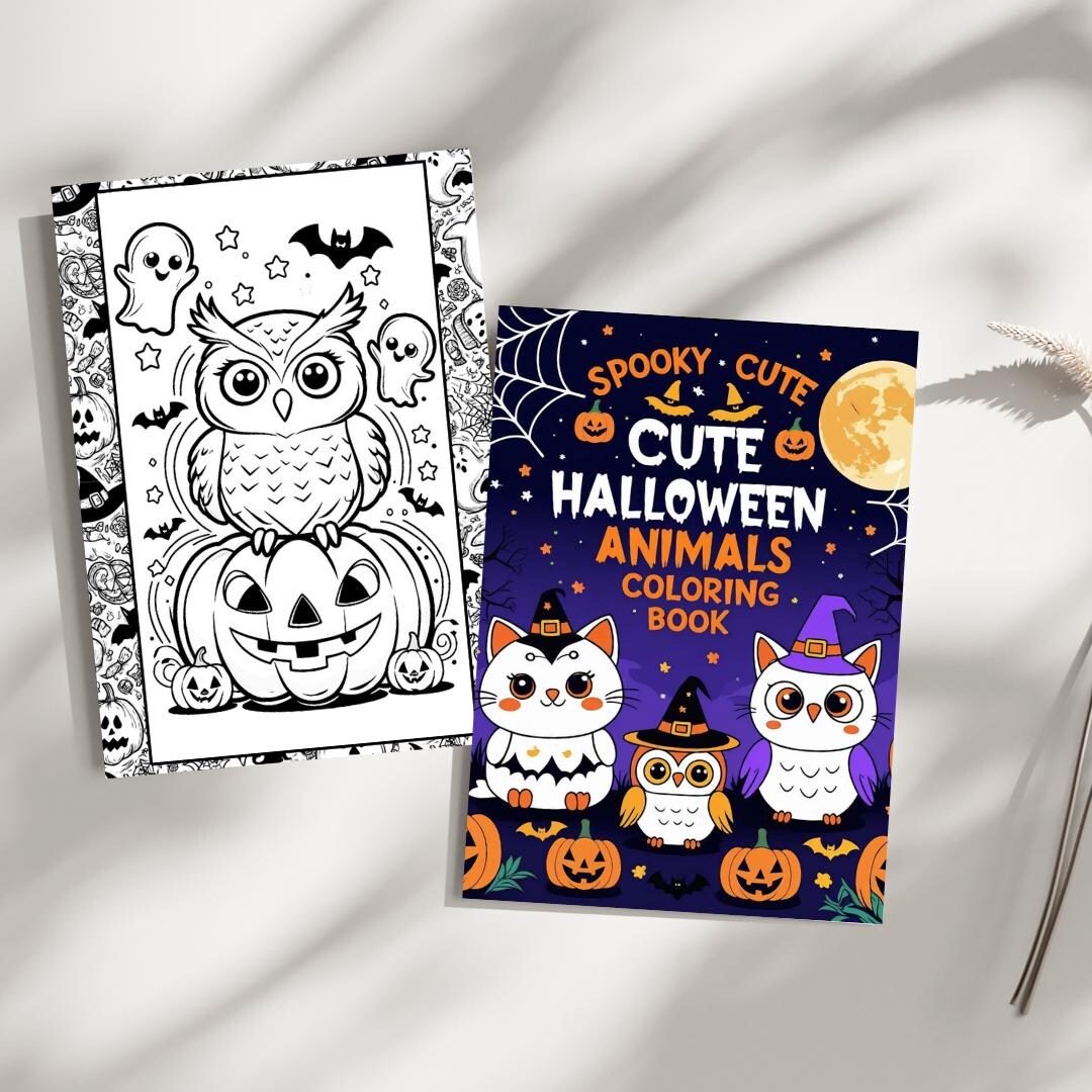 Spooky Cute Halloween Animals Coloring Book for Kids | Fun Trick-or ...