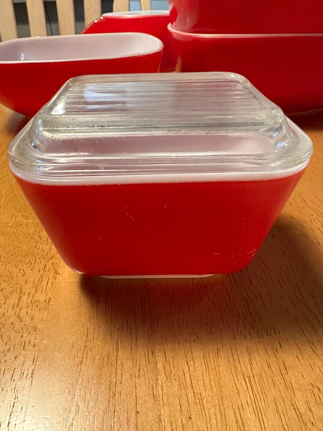 Vintage Pyrex Red Glass 0501 Fridgie - Etsy