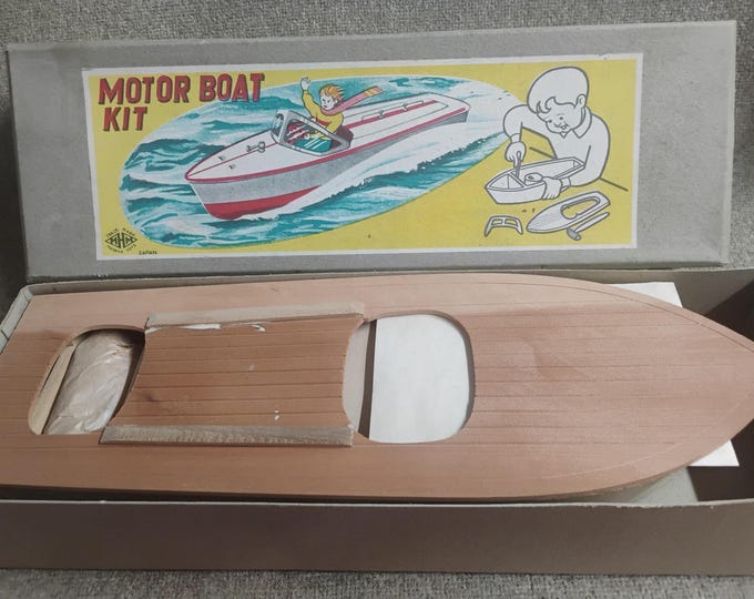 Made in Japan Wooden Motor Boat Kit 10 Inches Long 50 Years Old - Etsy