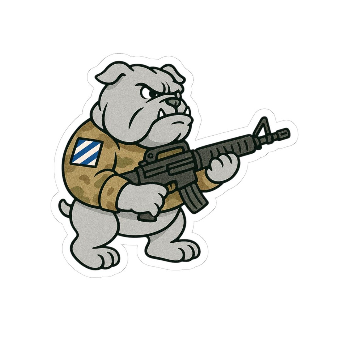 Rocky the Bulldog, Sticker, 3ID Mascot, Military Sticker, Gifts for Him ...