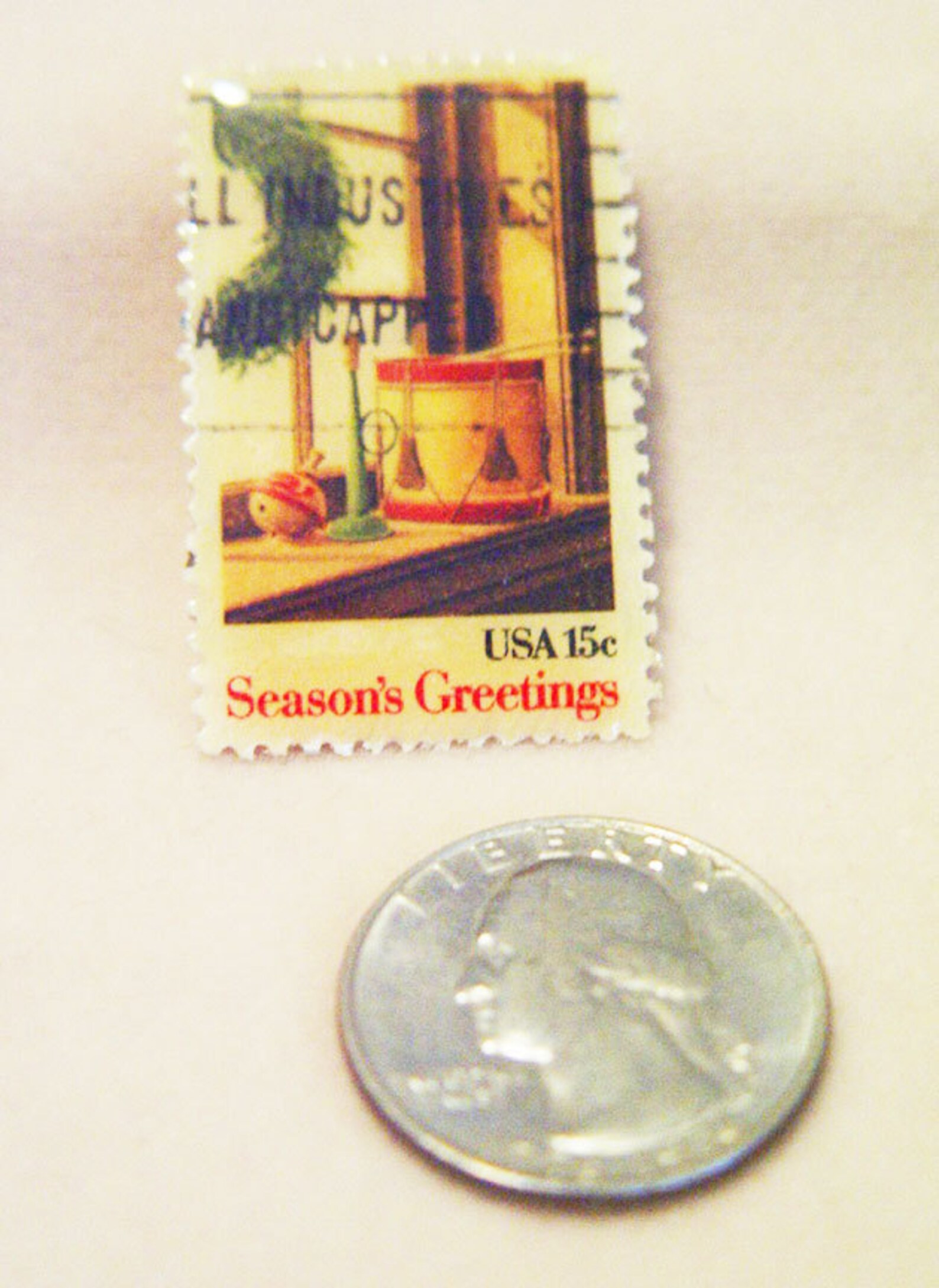 Vintage Stamp Pin Jewelry-u.s.postage Stamp-seasons's Greetings - Etsy