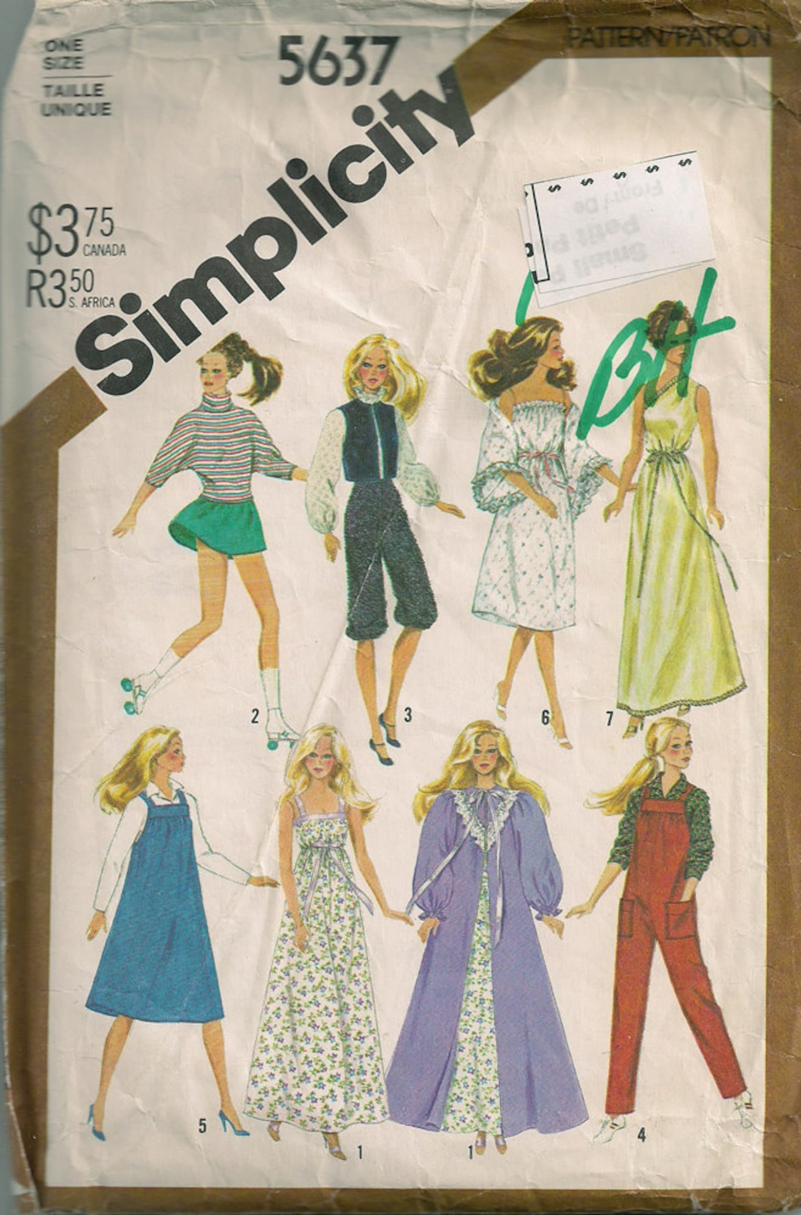 Sale-barbie Doll Pattern Vintage 80s Simplicity 5637 Cut - Etsy