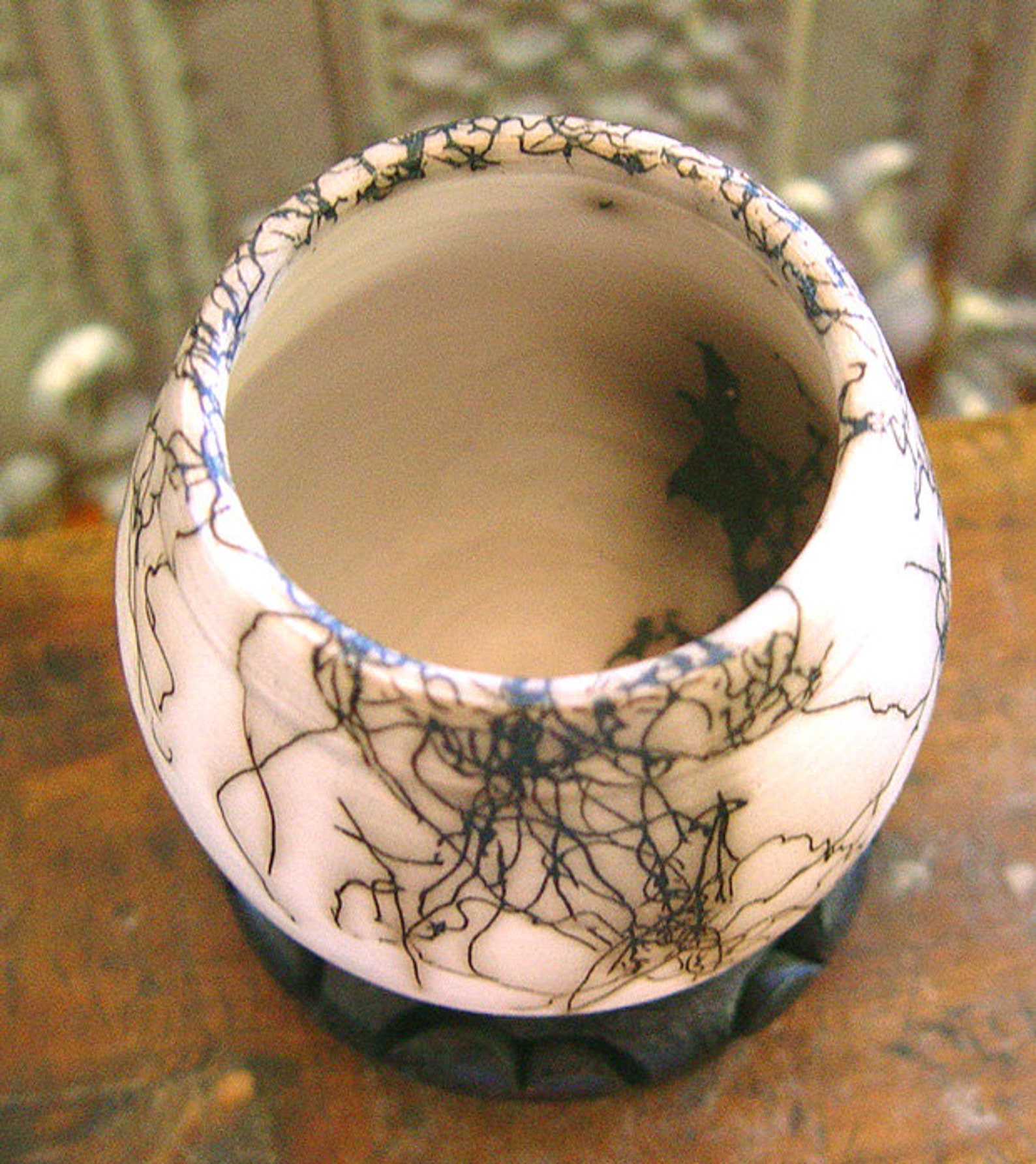 Handmade Pottery Bowl Zen Asian Look Wooden Stand 3 X 4 - Etsy