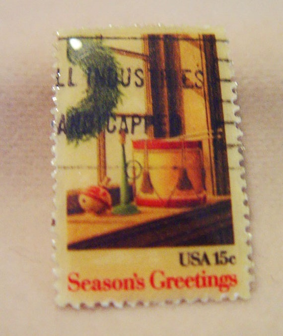 Vintage Stamp Pin Jewelry-U.S.Postage Stamp-Seasons's… - Gem