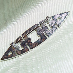 Black Enamel Deco Style Pin-vintage Rhinestone Silver Metal - Etsy