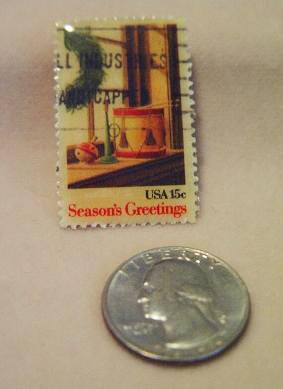 Vintage Stamp Pin Jewelry-U.S.Postage Stamp-Seasons's… - Gem