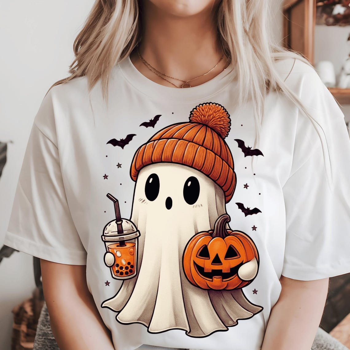 Kawaii Ghost PNG: Spooky Boba Tea Clipart, Halloween Sticker (digital ...
