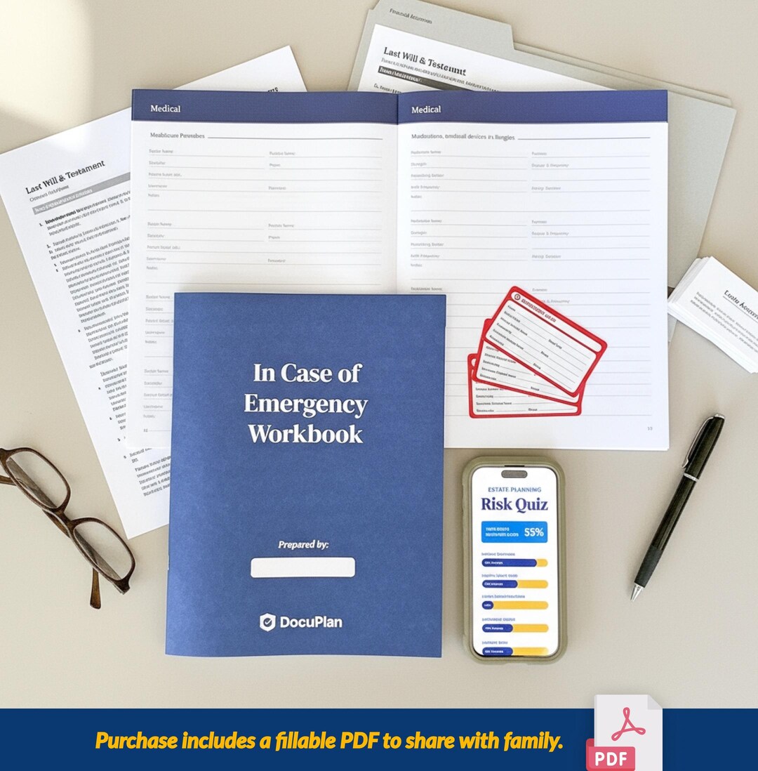 Emergency Binder | End of Life Planner | Printed Workbook + Fillable ...