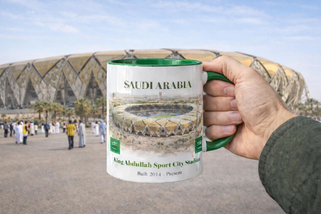 Iconic King Abdullah Sport City Stadium Coffee Mug - Saudi Arabia FC ...