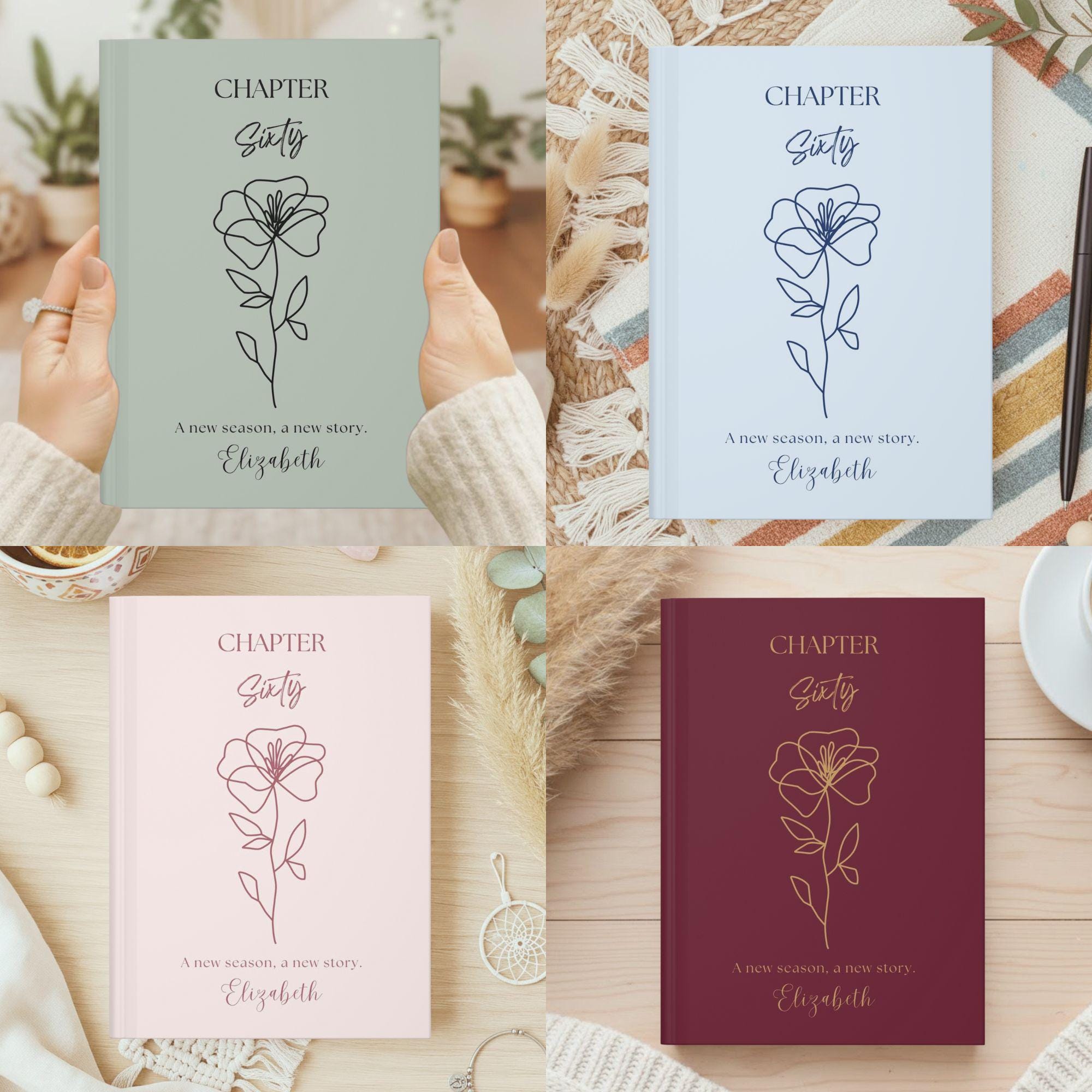 Personalized 60th Birthday Gift for Women Notebook: Chapter 60 Journal ...